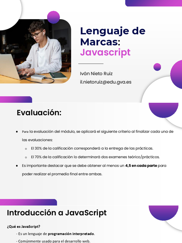 Introducción a JavaScript | PDF | Script Java | Lenguaje de programación