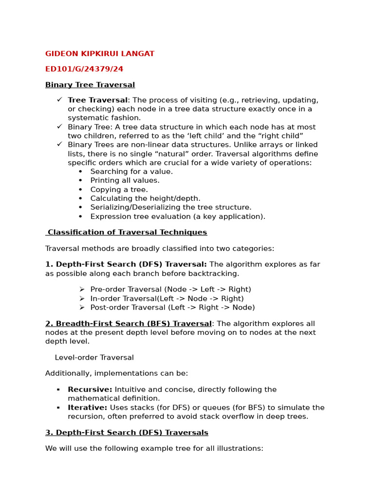 Assignment, Binary Tree Traversal | PDF | Queue (Abstract Data Type) | Algorithms And Data ...