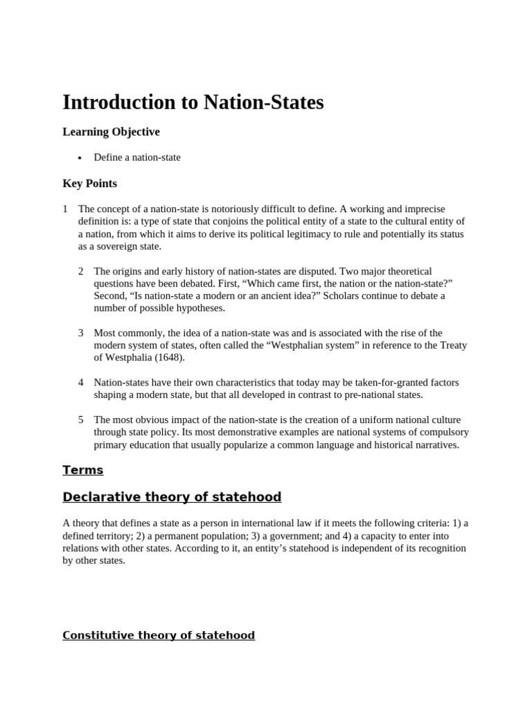 Understanding Nation-States: Definition & Origins | PDF | Nation State ...