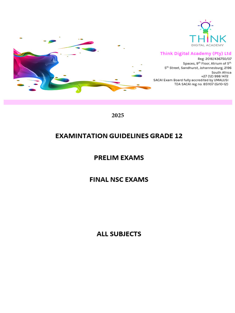 Grade 12 Exam Guidelines 2025 | PDF | Valuation (Finance) | World Wide Web