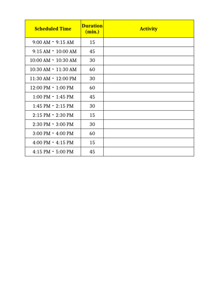 Scheduling Activities | PDF