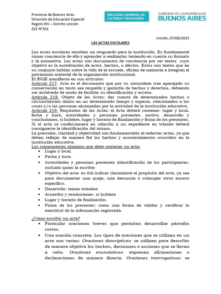 Redaccion de Actas | PDF