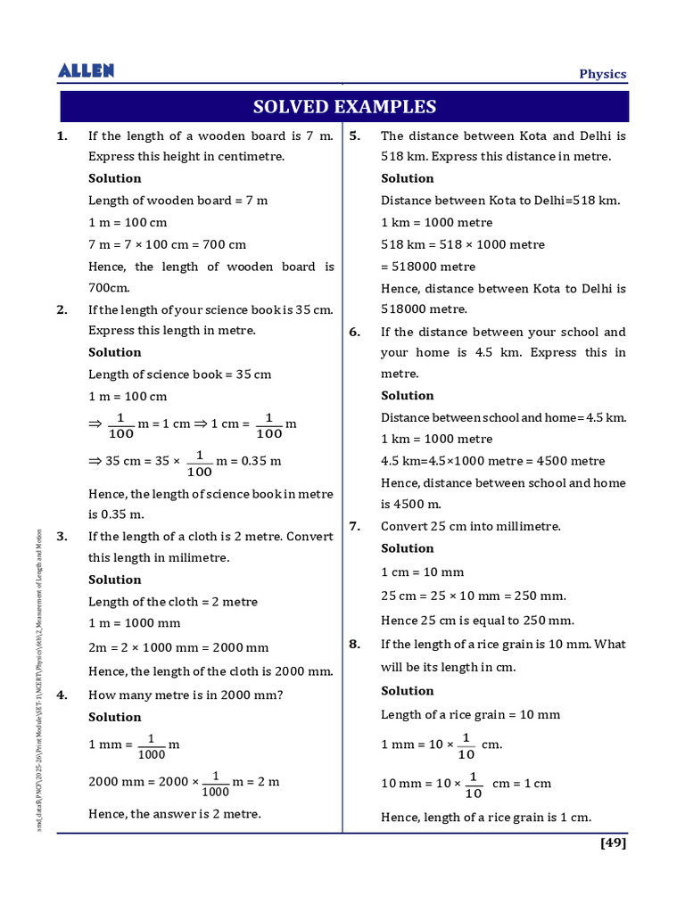 Length Measurement and Conversion Guide | PDF | Length | Rotation