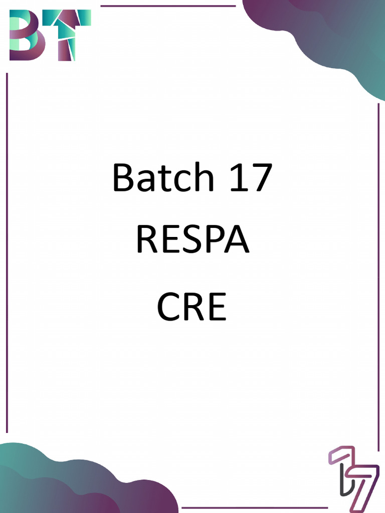Batch 17 RESPA CRE | PDF | Snoring | Sleep Apnea