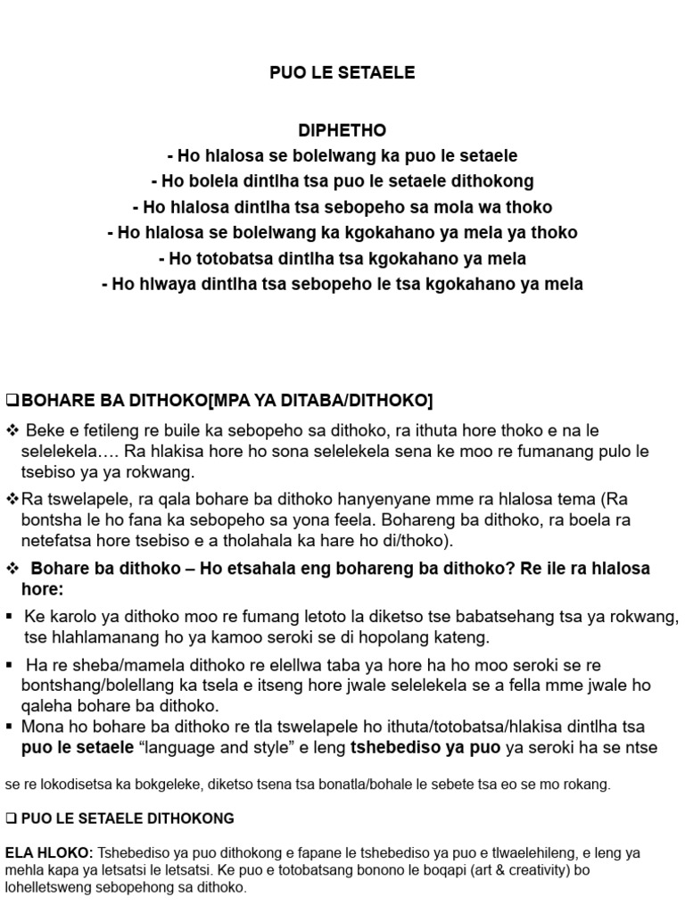 2025 - Neanotaba - Puo Le Setaele Dithokong | PDF