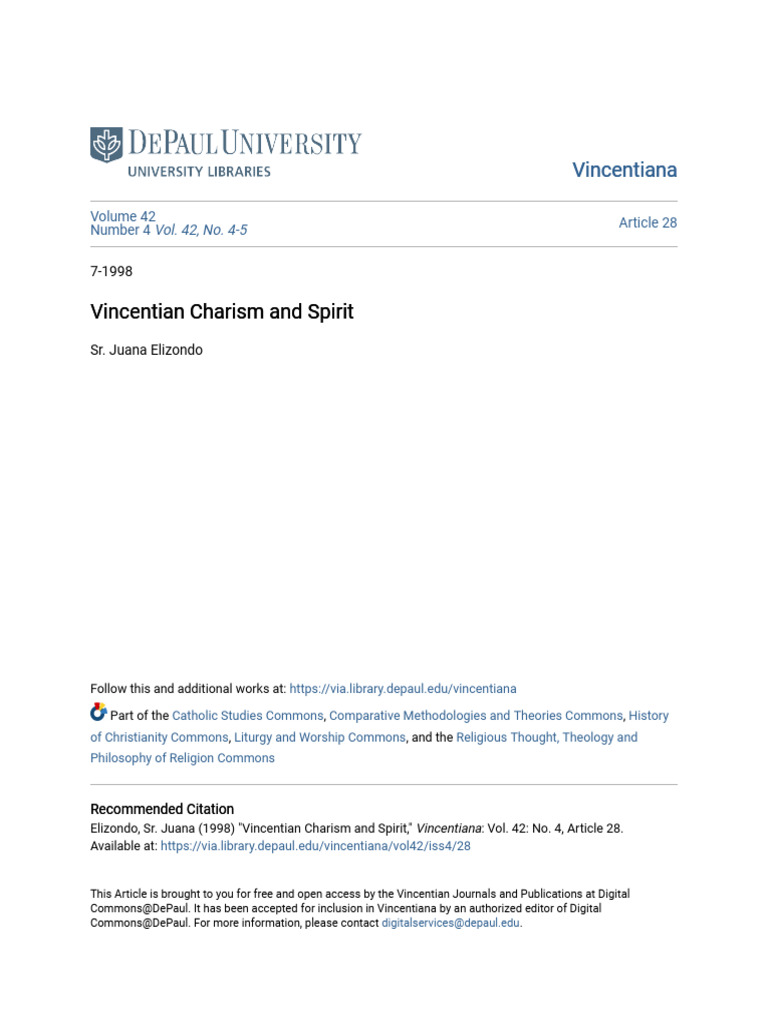 Vincentian Charism and Spirit | PDF | Spiritual Gift | God The Father