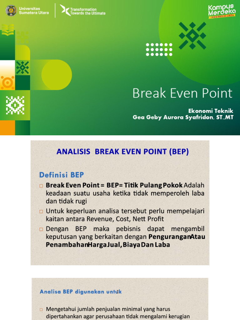 Kuliah 9-Break Even Point | PDF