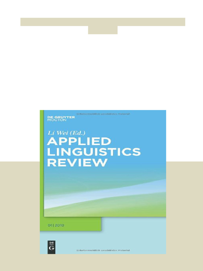 Applied Linguistics Review 1st Edition Li Wei Ready to Read | PDF ...