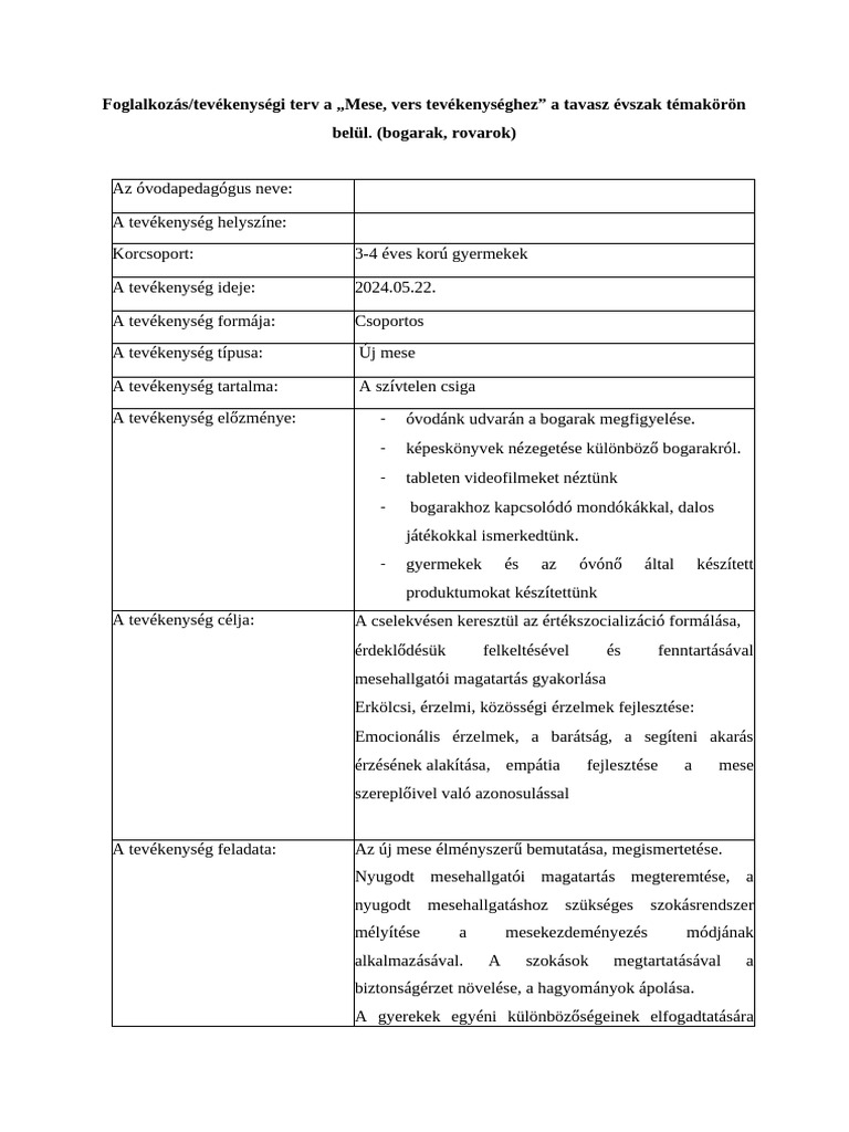 Verselés, Mesélés Vázlat | PDF