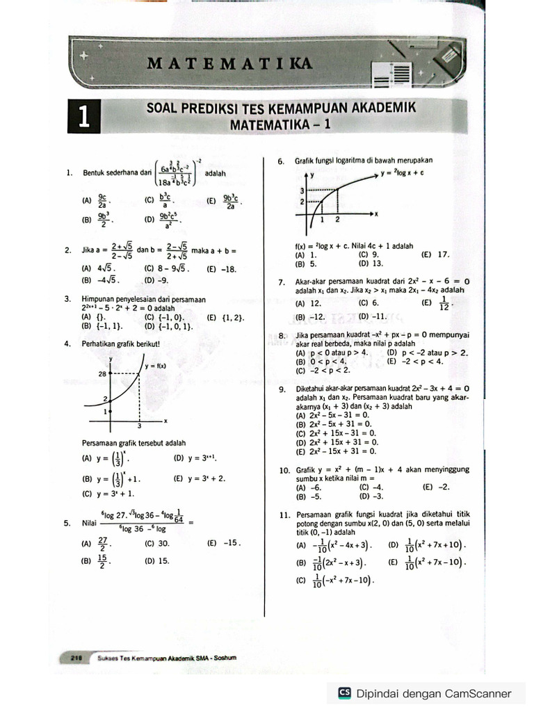 Kumpulan Soal Prediksi TKA Matematika | PDF
