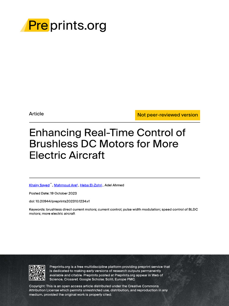 Real-Time Control of BLDC Motors | PDF | Electric Motor | Electric Vehicle
