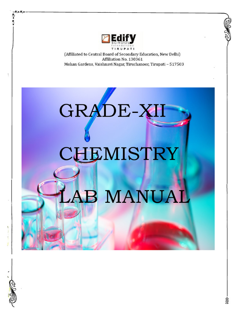 Grade-Xii Chemistry Lab Manual | PDF