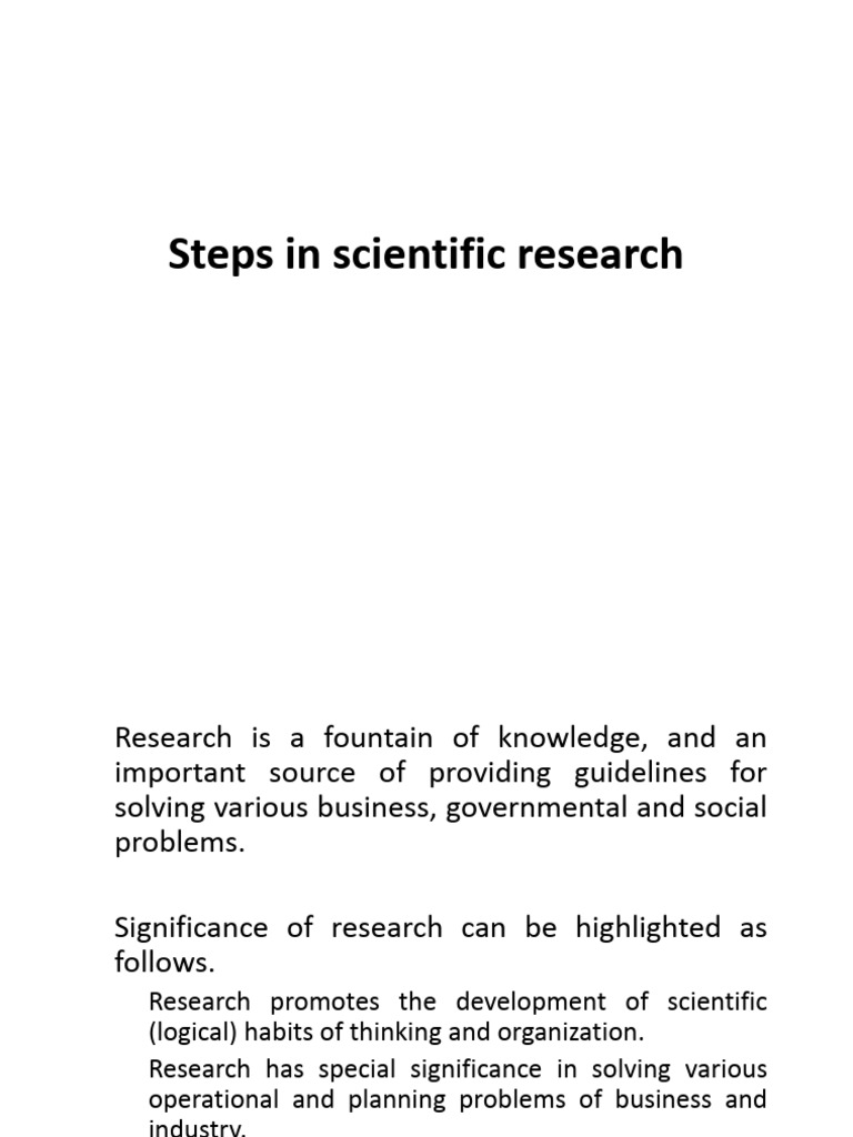 Steps in Scientific Research | PDF | Hypothesis | Sampling (Statistics)