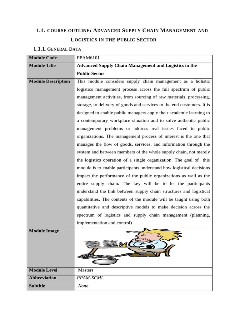2022 SCM and Logistics COURSE OUTLINE | PDF | Supply Chain Management ...