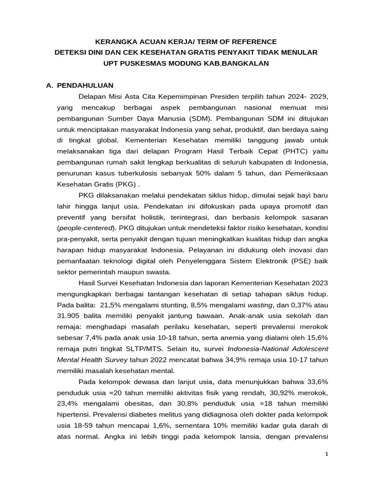 Kak Deteksi Dini PTM CKG | PDF