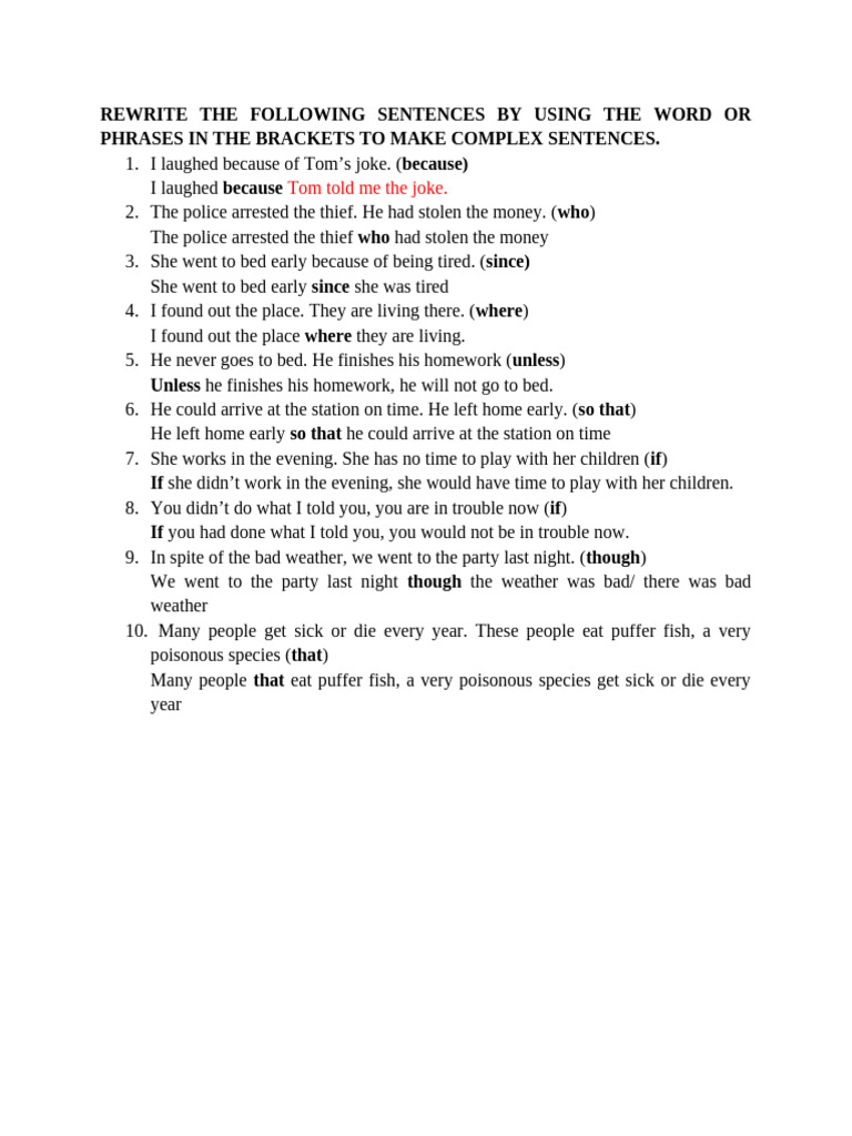 Types of Sentences-Practice 2 | PDF