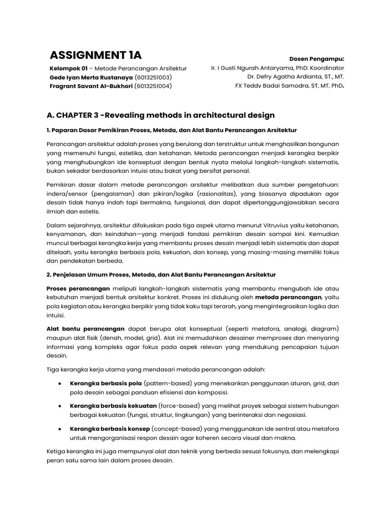 Metode dan Kerangka Perancangan Arsitektur | PDF
