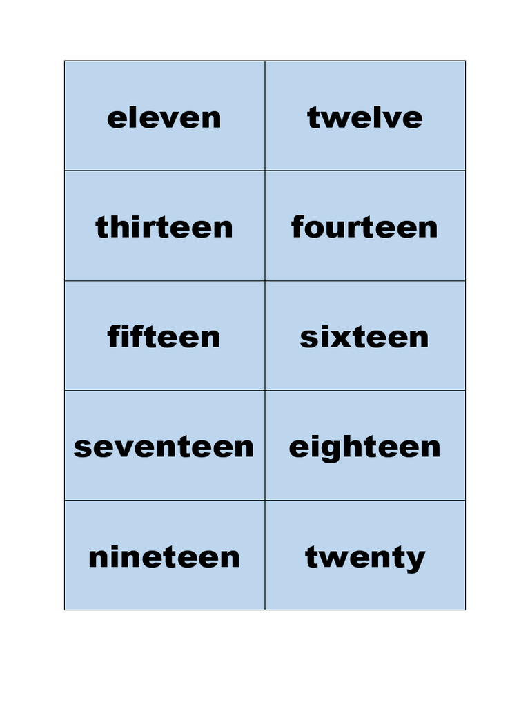 Tracing Numbers 11-20 | PDF