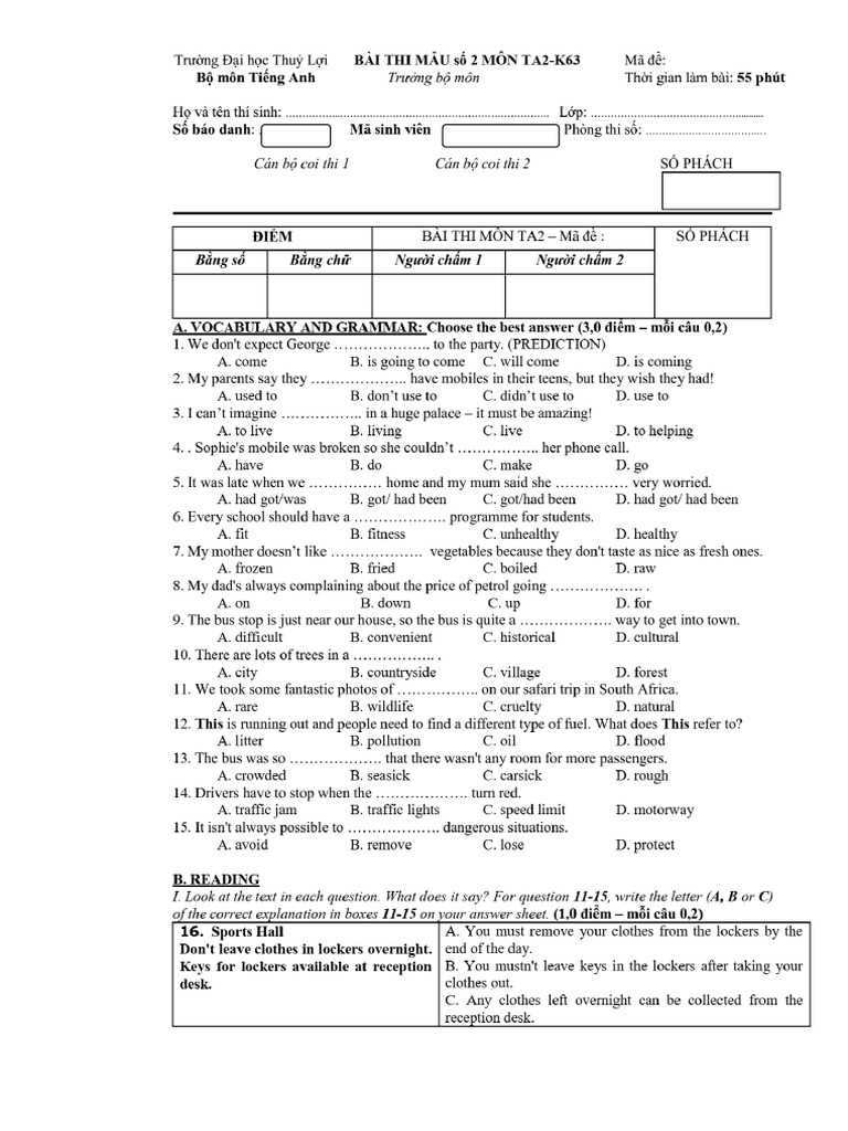 TA2 Compact Sample Final Test (Test N.02) | PDF