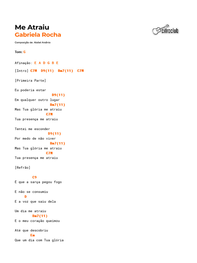 Cifra Club - Gabriela Rocha - Me Atraiu Document | PDF