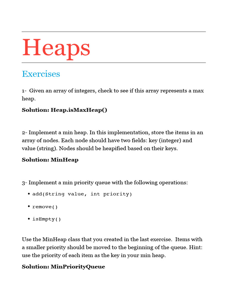 15 Heaps Exercises | PDF