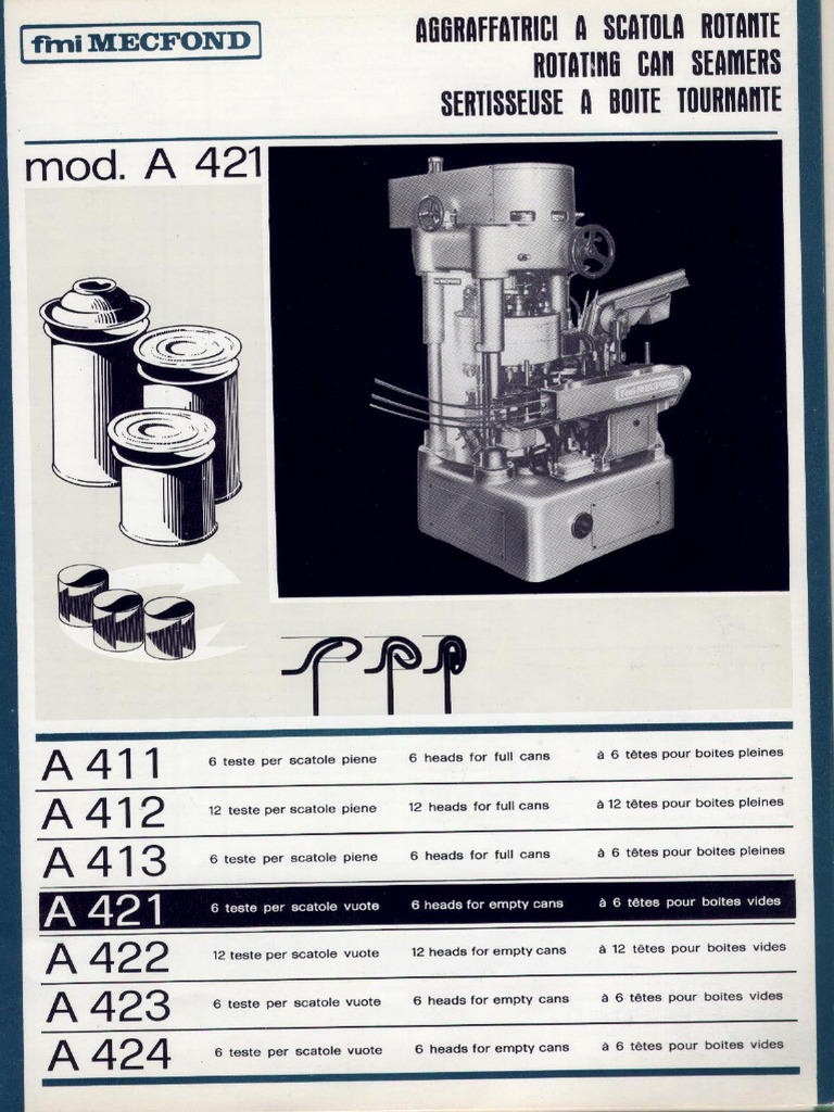 A421 A422 A423 A424 Seamer Depliant | PDF
