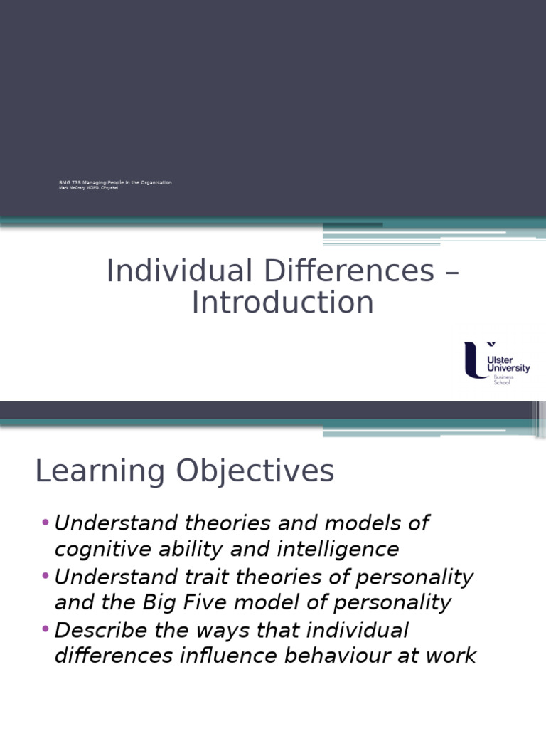 Understanding Individual Differences at Work | PDF | Intelligence ...