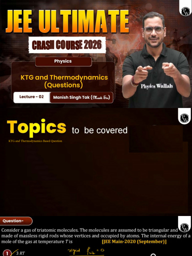 KTG and Thermodynamics 02: Class Notes | PDF