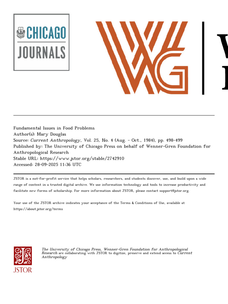 Food Anthropology: Key Issues Explored | PDF | Anthropology | Economics