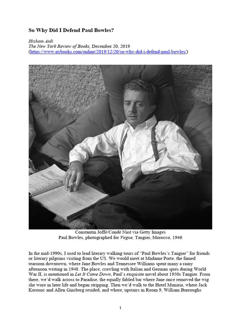 7 8 Aidi So Why Did I Defend Paul Bowles | PDF | Morocco