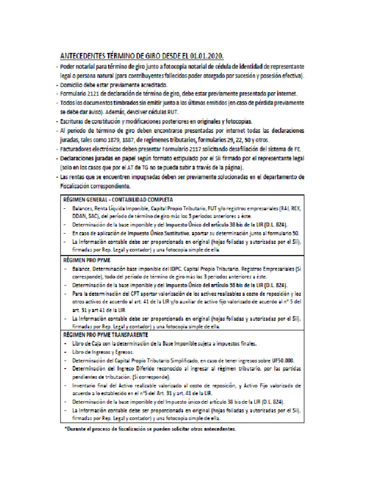 Check List TG Desde 01012020 | PDF