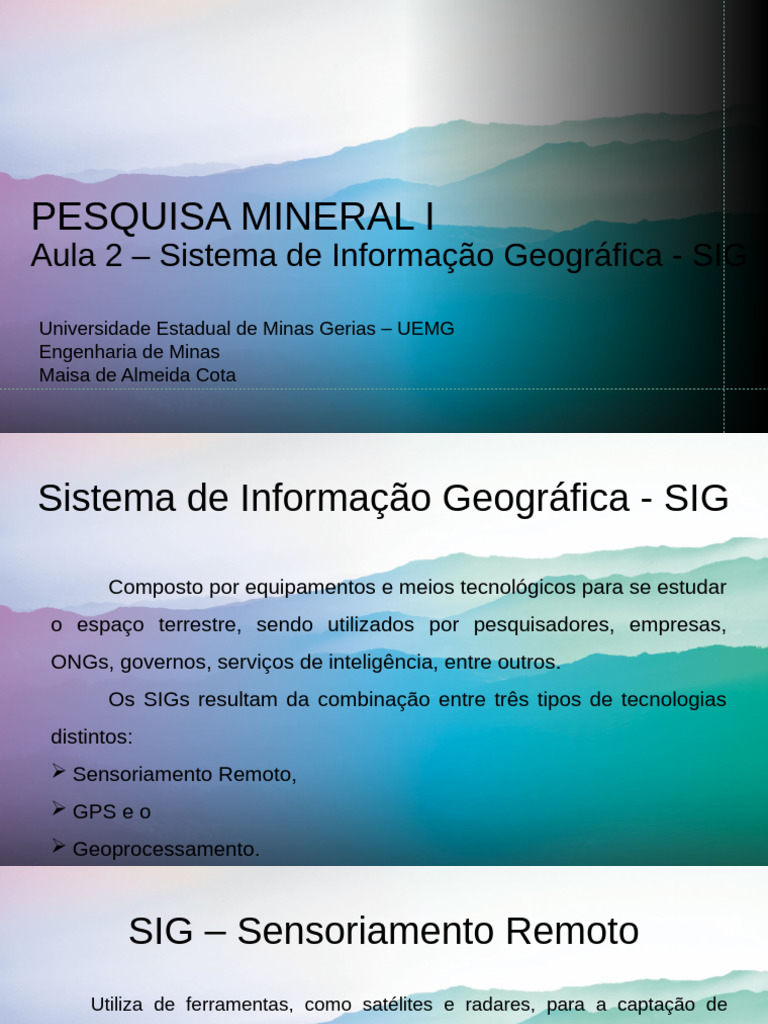 Sistema de Informação Geográfica em Mineração | PDF | Sensoriamento ...