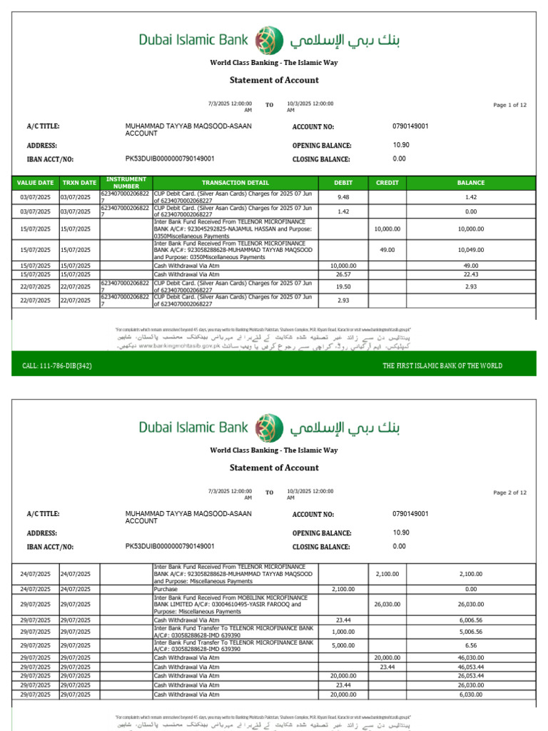 Full Statement | PDF | Banks | Debit Card