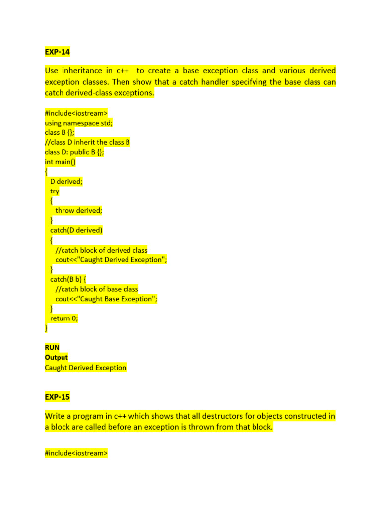 Oop Lab Exp 2025 14-16 | PDF