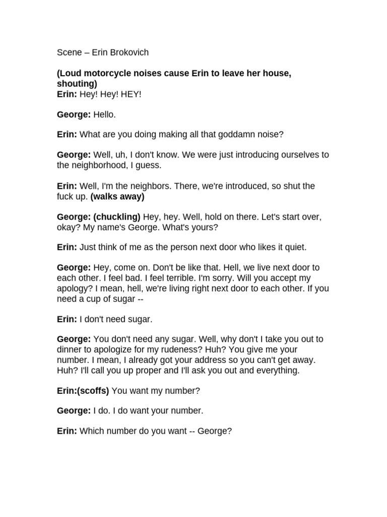 SCENE: Erin Brokovich - Scene Numbers | PDF
