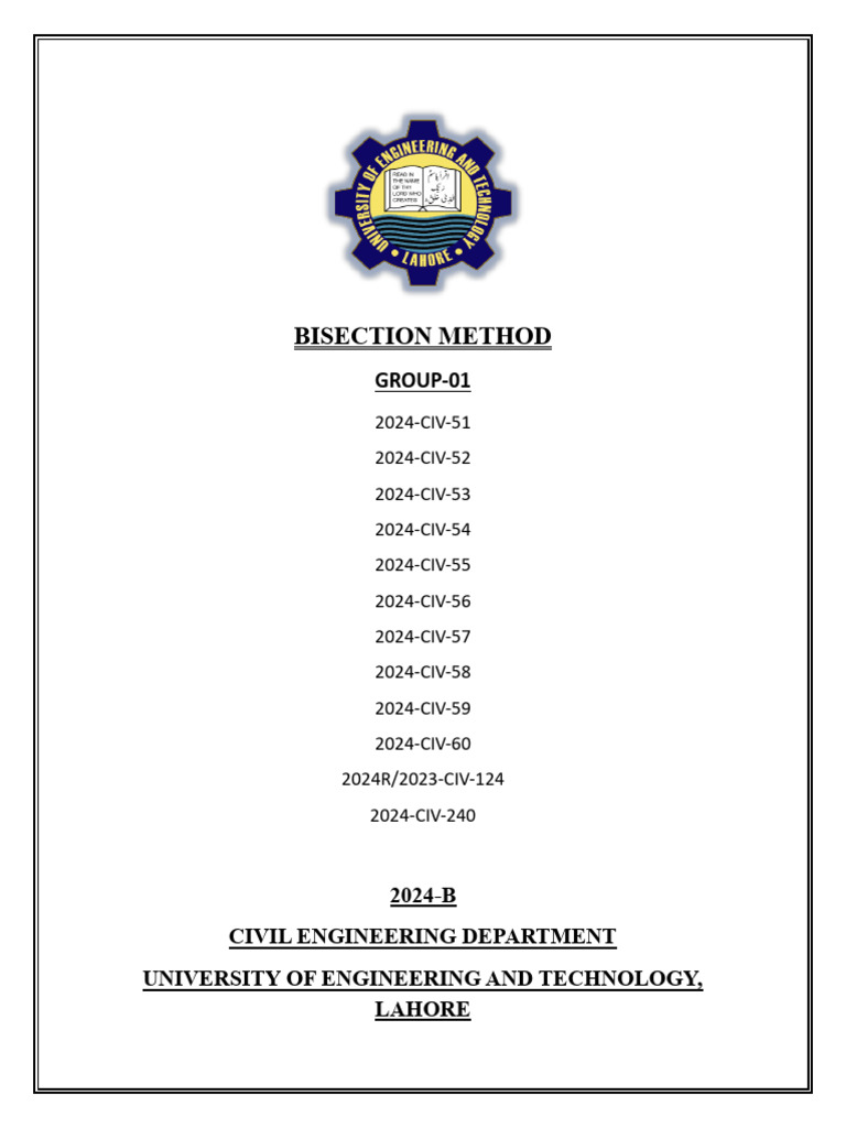 Bisection Method-NM Assignment (Group1) | PDF | Numerical Analysis ...