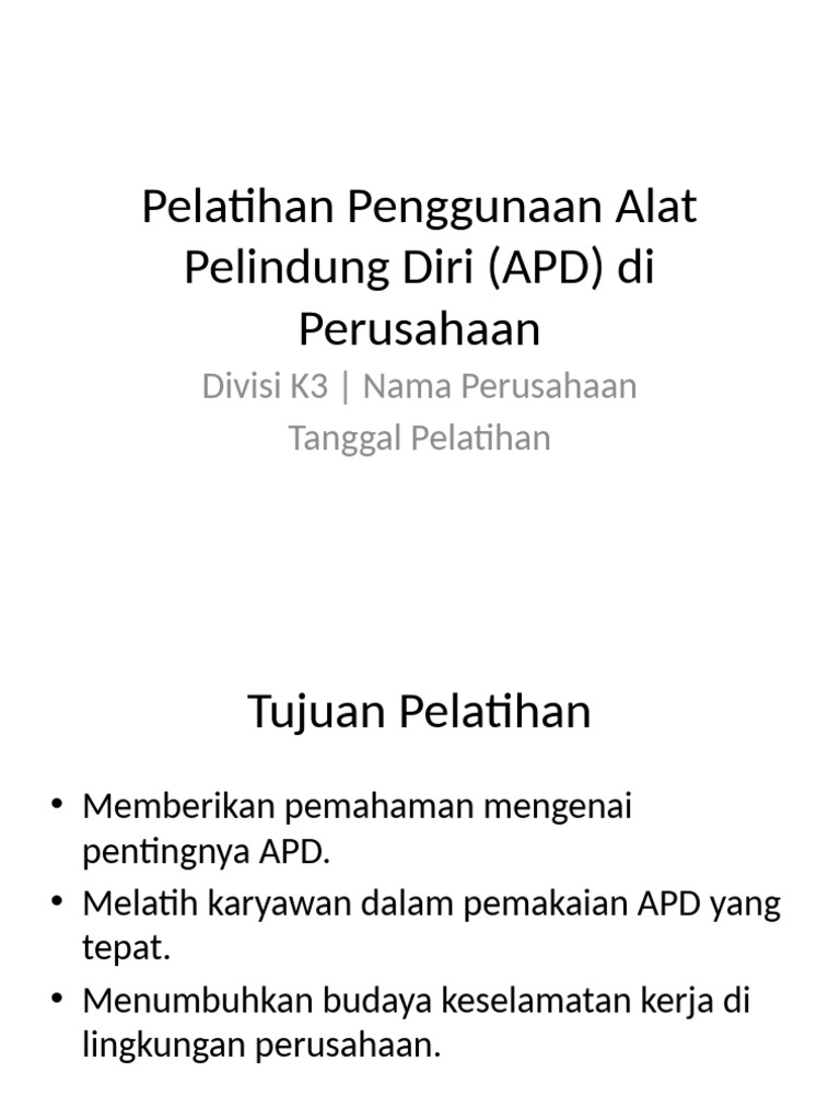 Pelatihan Penggunaan APD di Perusahaan | PDF