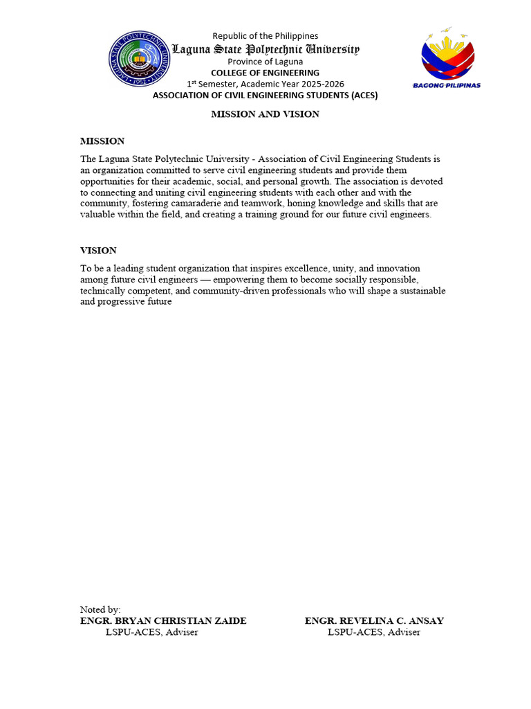 ACES Mission and Vision | PDF