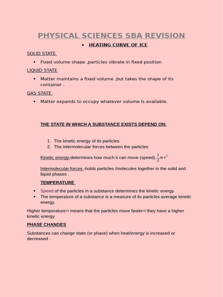 Physical Sciences Sba Revision | PDF