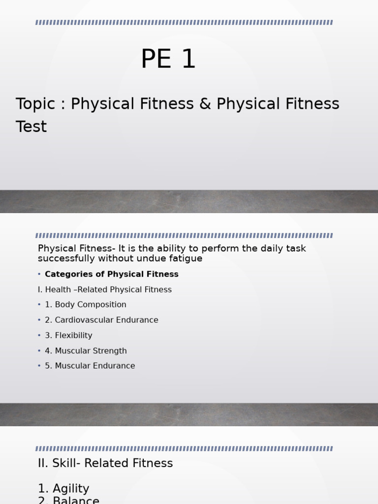 PE 1 Physical Fitness Test | PDF
