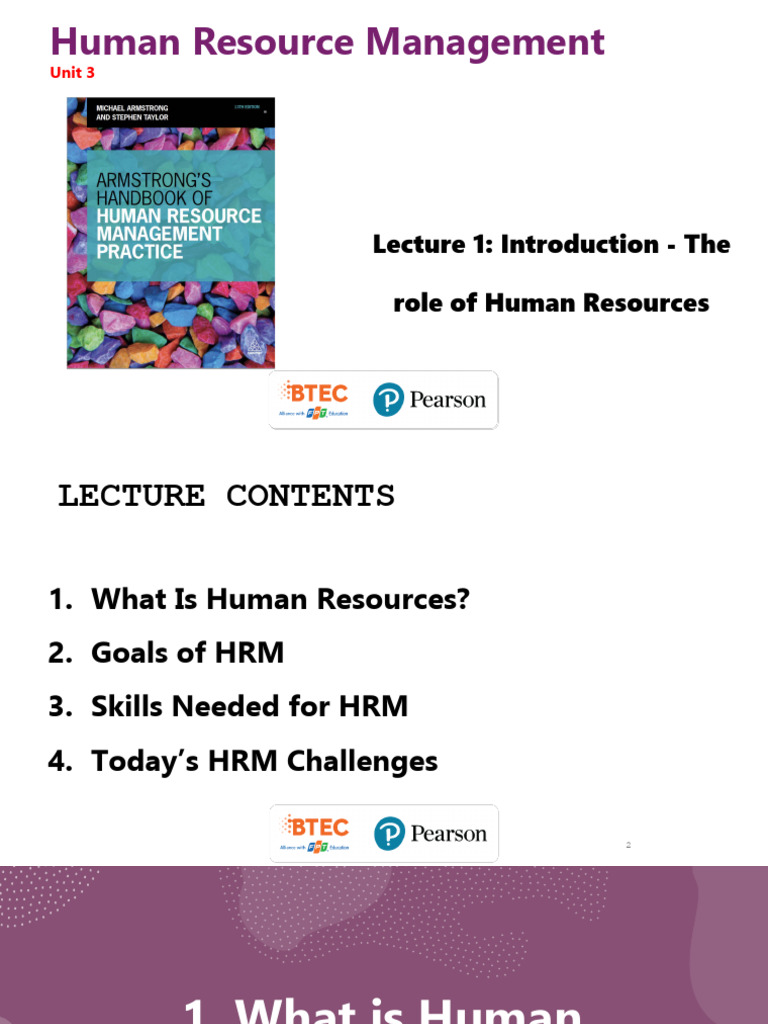 Human Resource Management - Lecture 1 | PDF | Human Resource Management ...