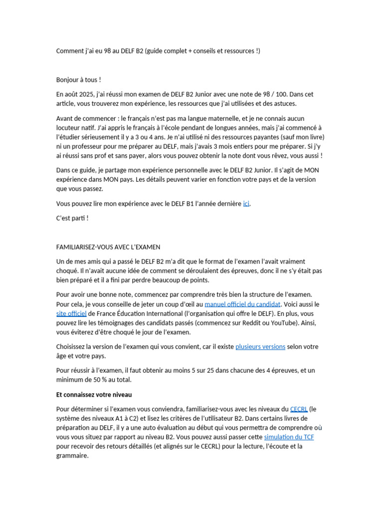 Réussir le DELF B2 : Guide et conseils | PDF | Langue française