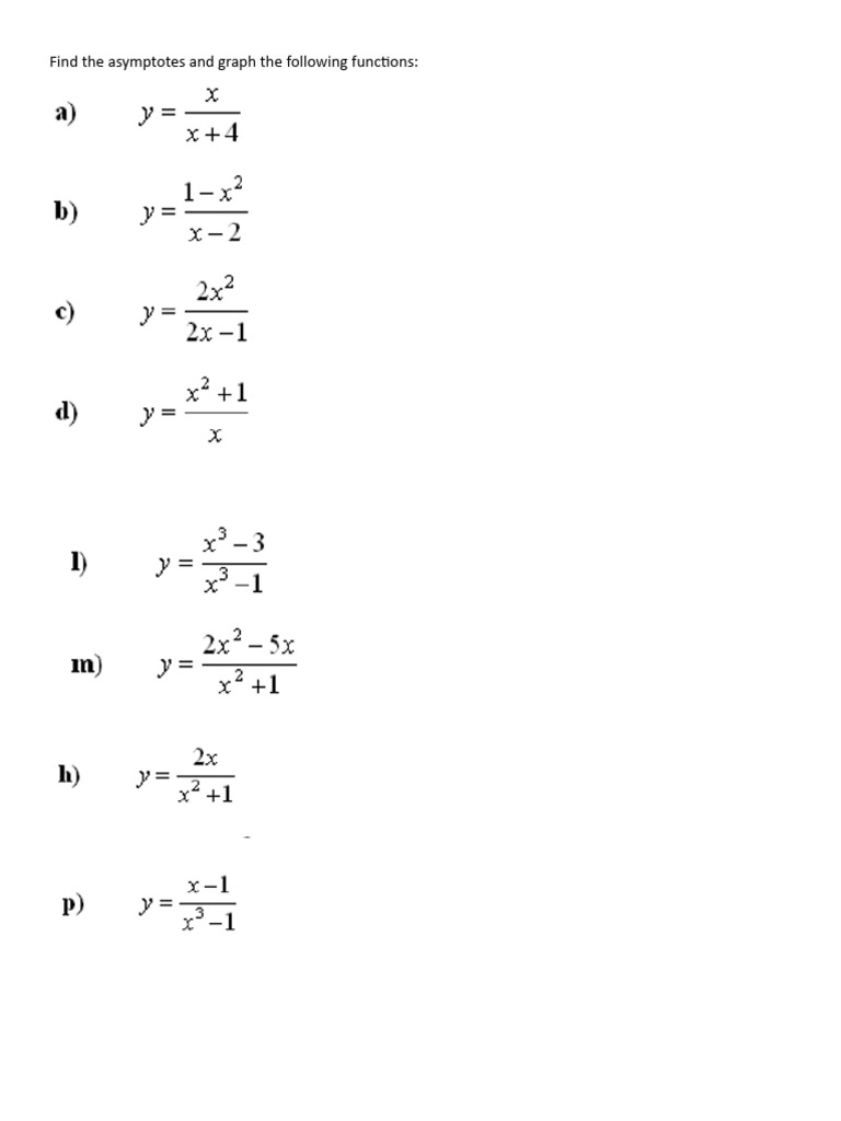 Rational Functions Asymptotes | PDF
