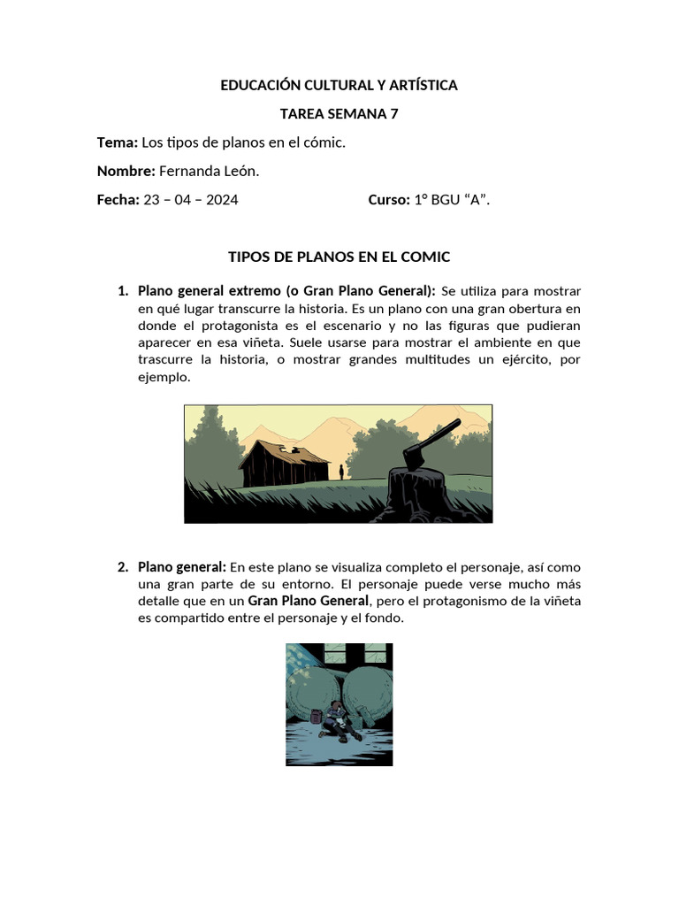 Tipos de Planos en el Cómic | PDF