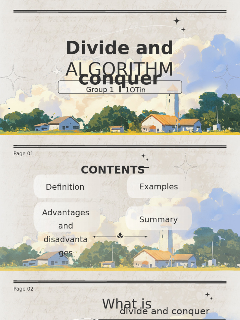 Divideandconquer Group1 | PDF | Computer Science | Algorithms And Data Structures