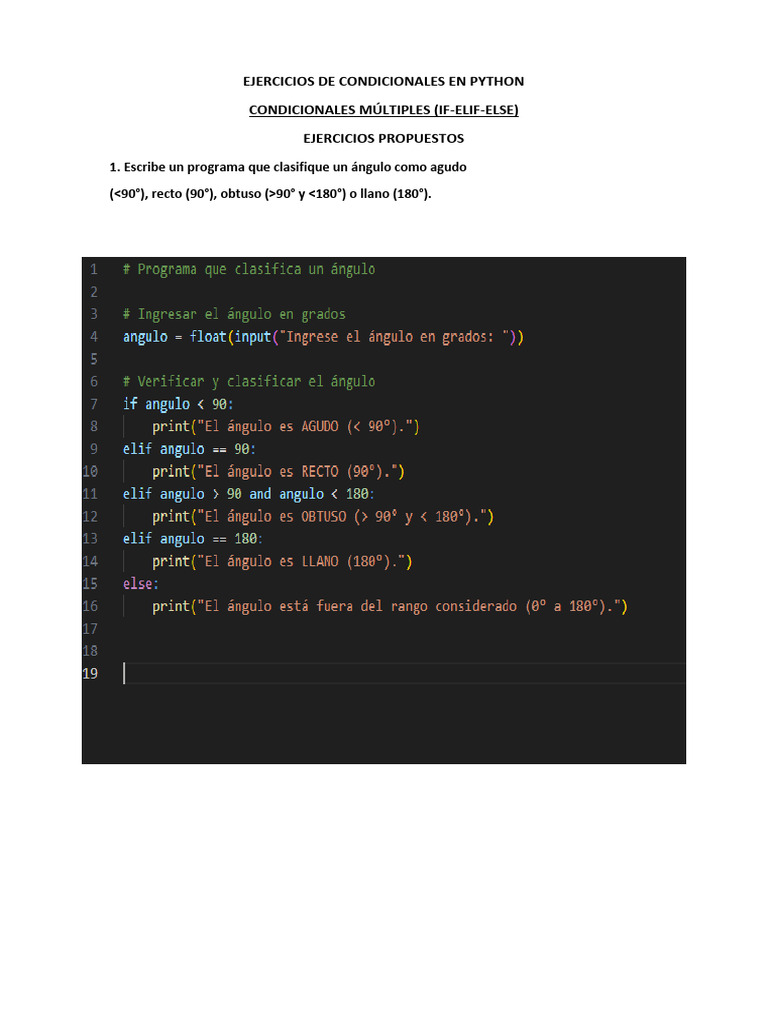 Ejercicios de Condicionales Múltiples | PDF