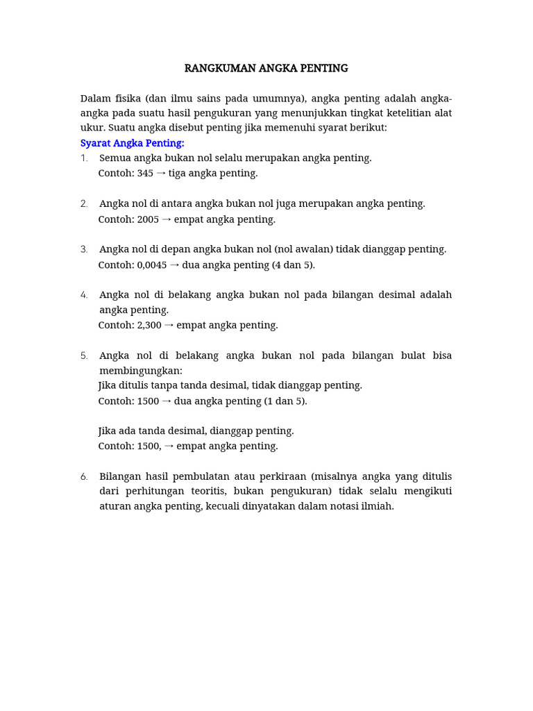 Angka Penting | PDF