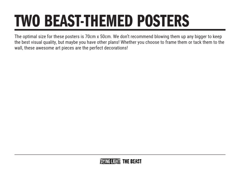 Instruction - Two Beast-Themed Posters | PDF