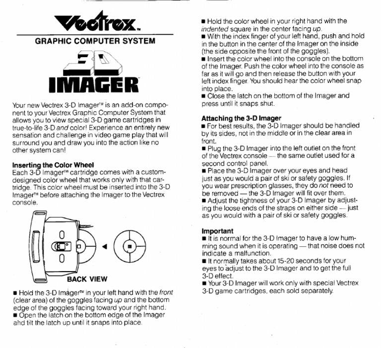 Vectrex 3d Imager | PDF