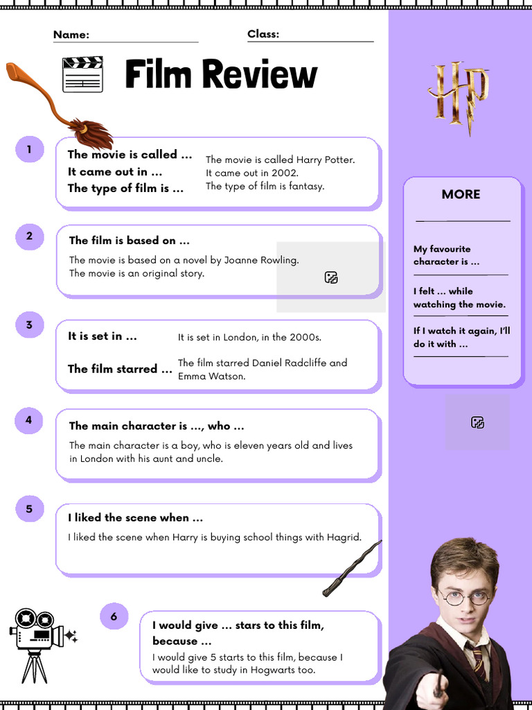 Film Review Printable Worksheet PDF | PDF